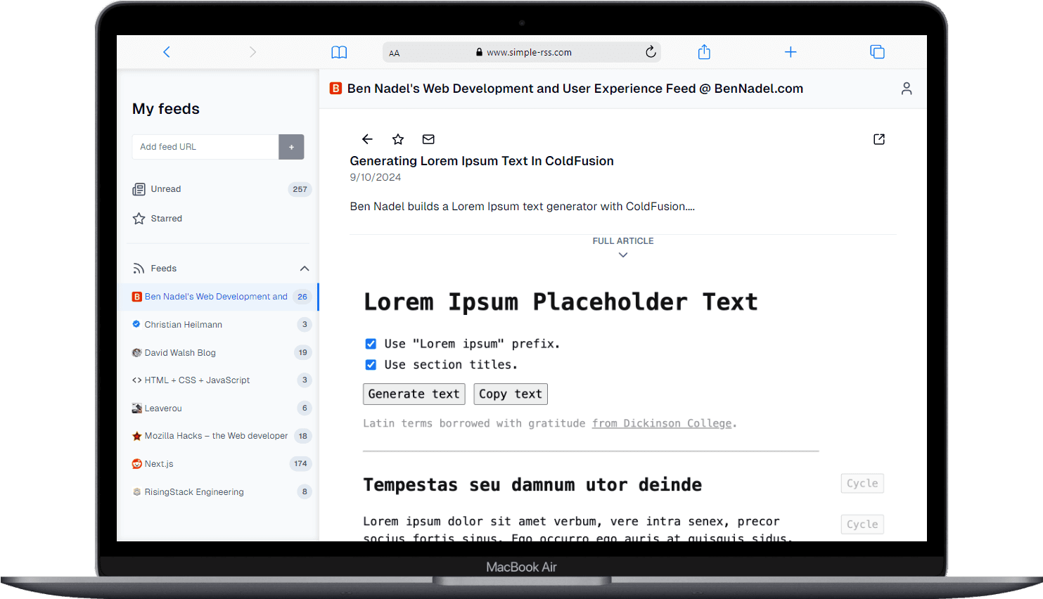 SimpleRSS - Minimalist RSS Reader
